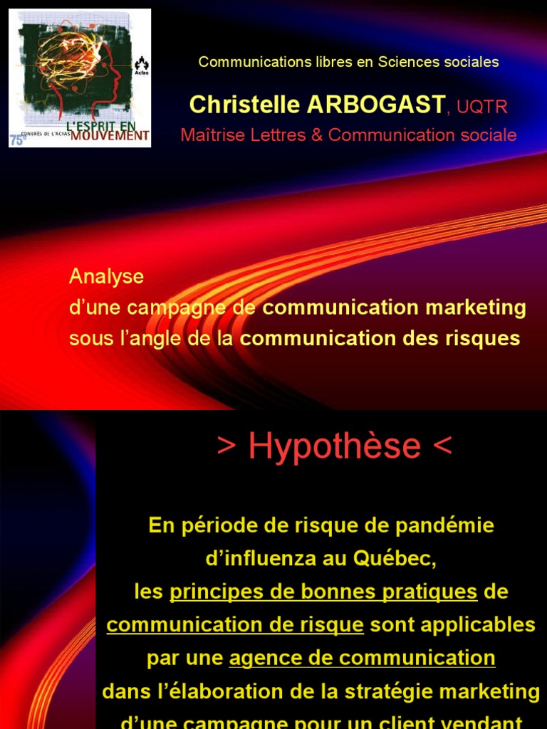 Présentation: Principes de La Communication Des Risques. | PDF | Grippe ...