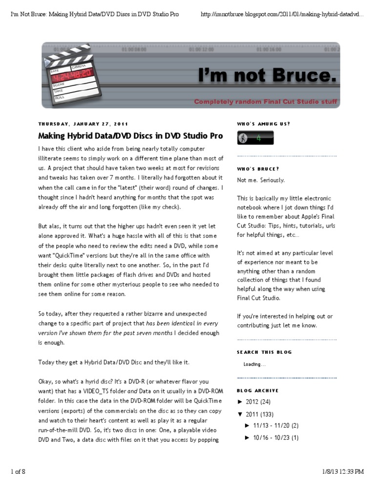 Hybrid Data-DVD Discs in DVD Studio Pro | PDF | Dvd | Finder (Software)