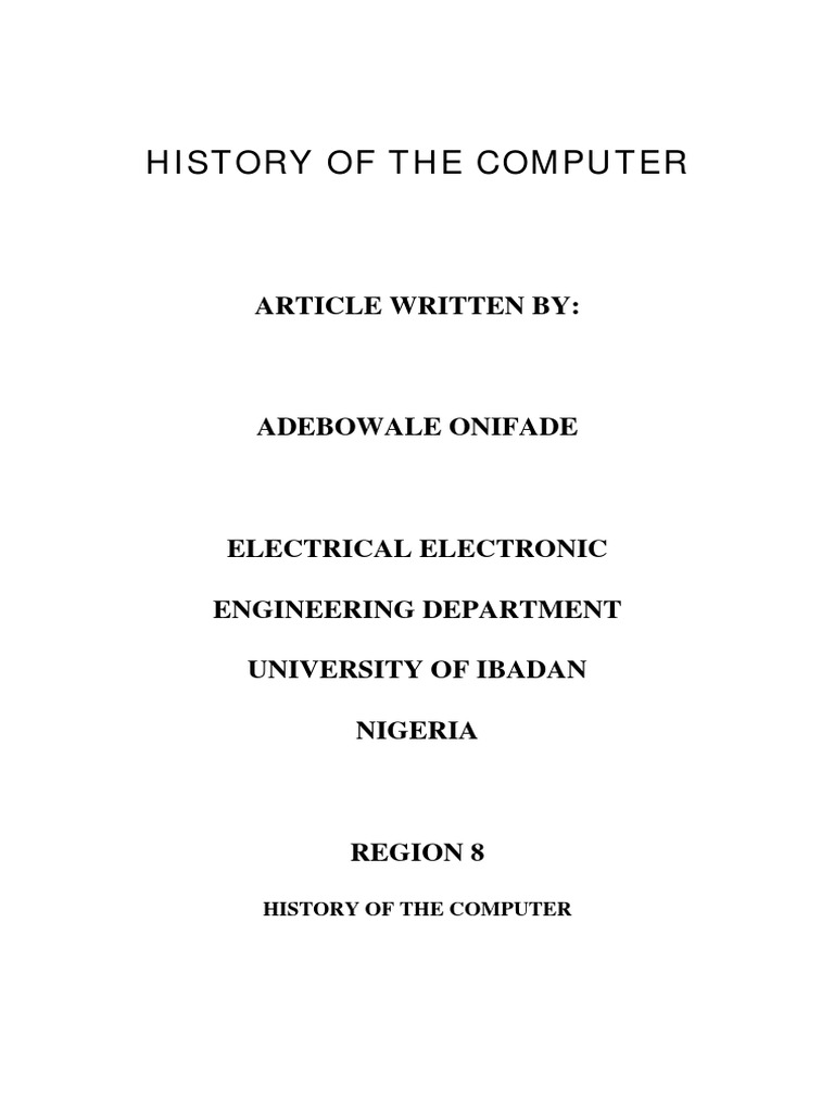 History of Computer | PDF | Computer Data Storage | Integrated Circuit