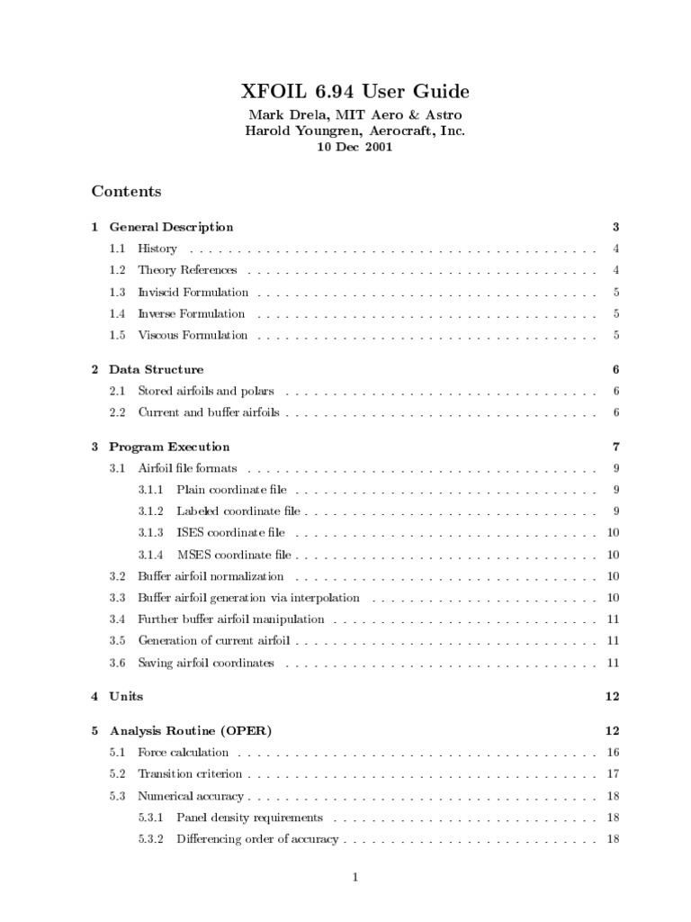 Xfoil Doc | PDF