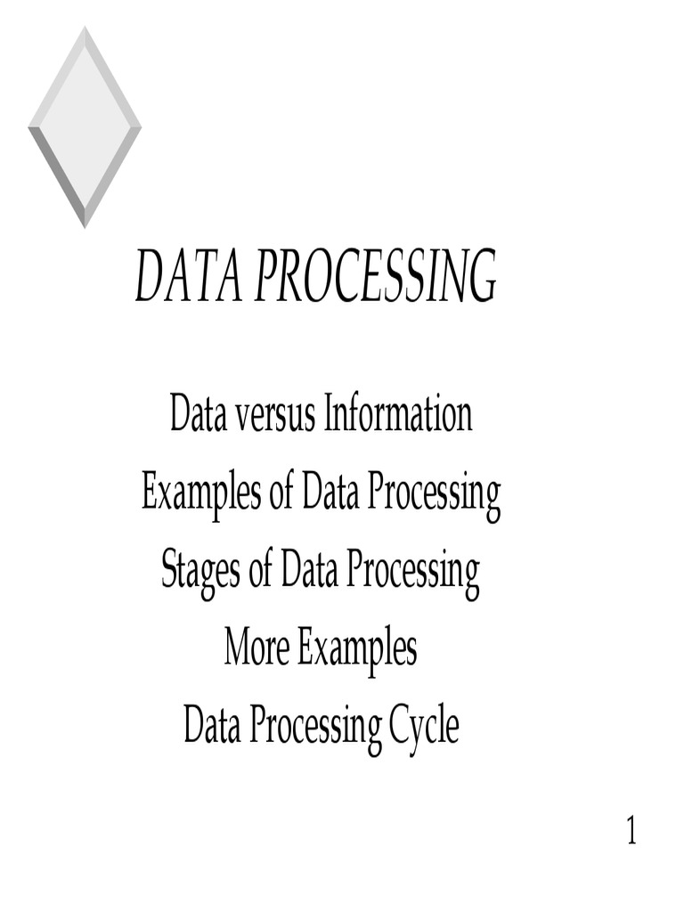 Data Processing | PDF | Data | Input/Output