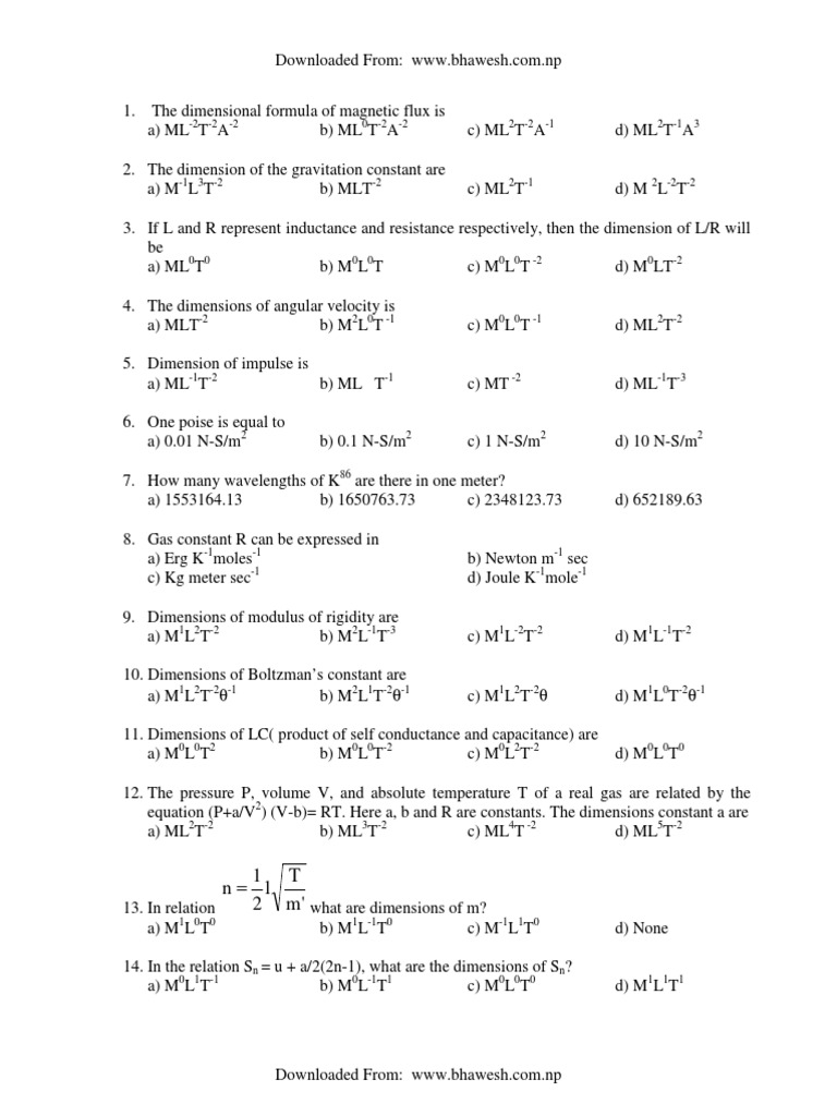 Dimensional Analysis of Physical Quantities | PDF | Acceleration | Speed