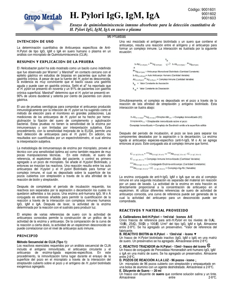Anti H Pylori IgA AccuBind ELISA | PDF | Anticuerpo | Sistema inmune