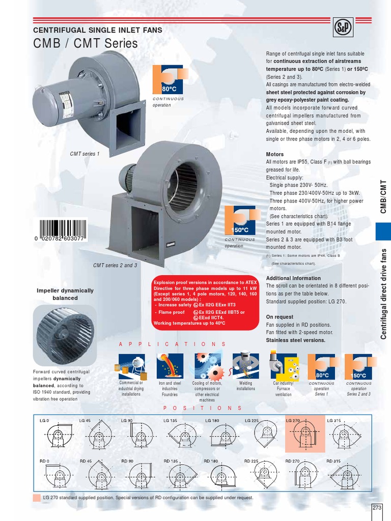 CMB / CMT Series: Centrifugal Single Inlet Fans | PDF | Hertz ...