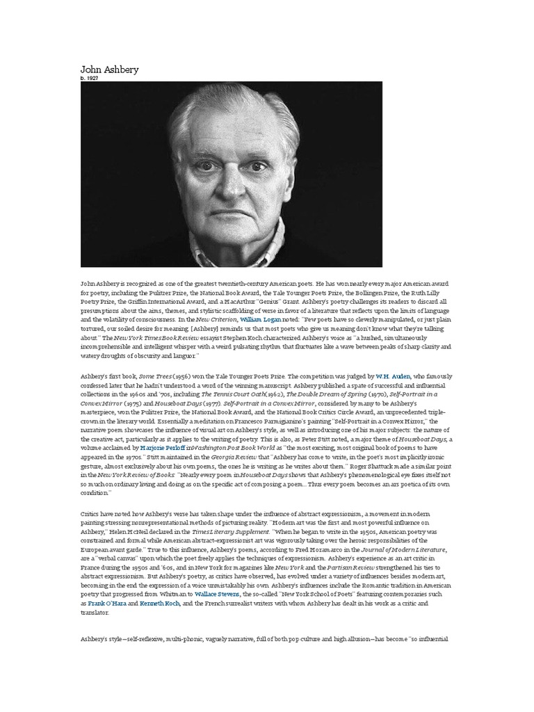 John Ashbery: William Logan | PDF | Poetry | Paintings