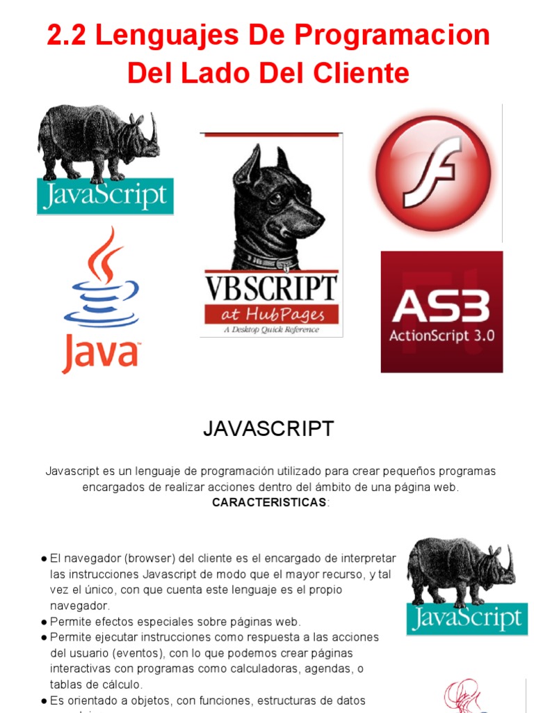 2.2 Lenguajes de Programacion Del Lado Del Cliente | PDF | Script Java | Script de acción