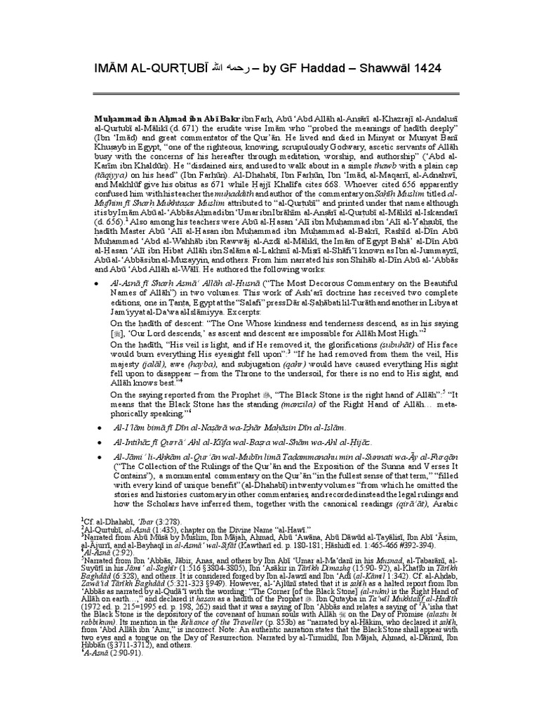 Imam Al-Qurtubi: Life and Works | PDF | History | Religion & Spirituality