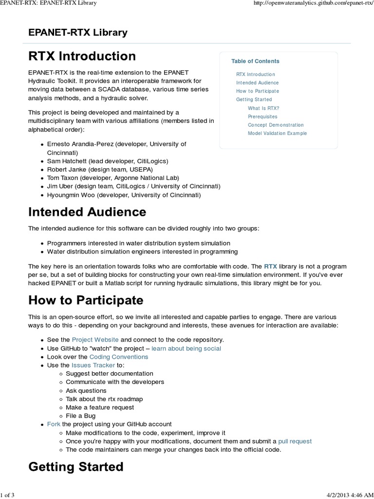 Epanet RTX - Epanet RTX Library | PDF | Simulation | Library (Computing)
