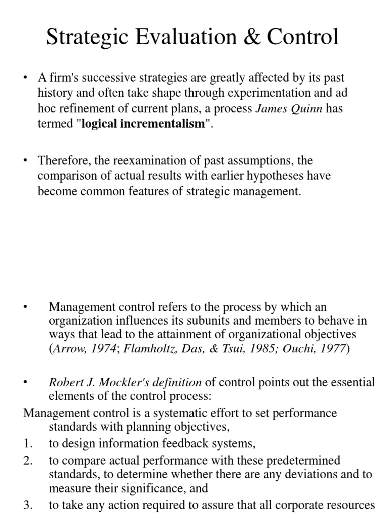 Evaluation Control-New | PDF | Strategic Management | System