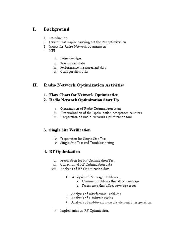Radio Network Optimization | PDF | Electromagnetic Interference | Computer Network