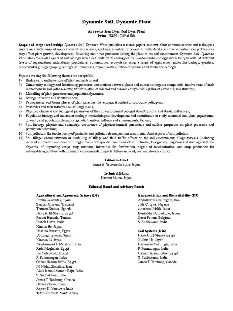 Dynamic Soil, Dynamic Plant | PDF | Ecology | Stoma