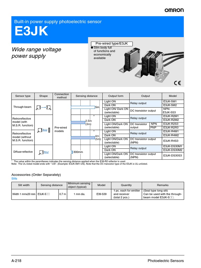 Omron Photoelectric Sensor E3jk 5M1 | PDF | Bipolar Junction Transistor ...