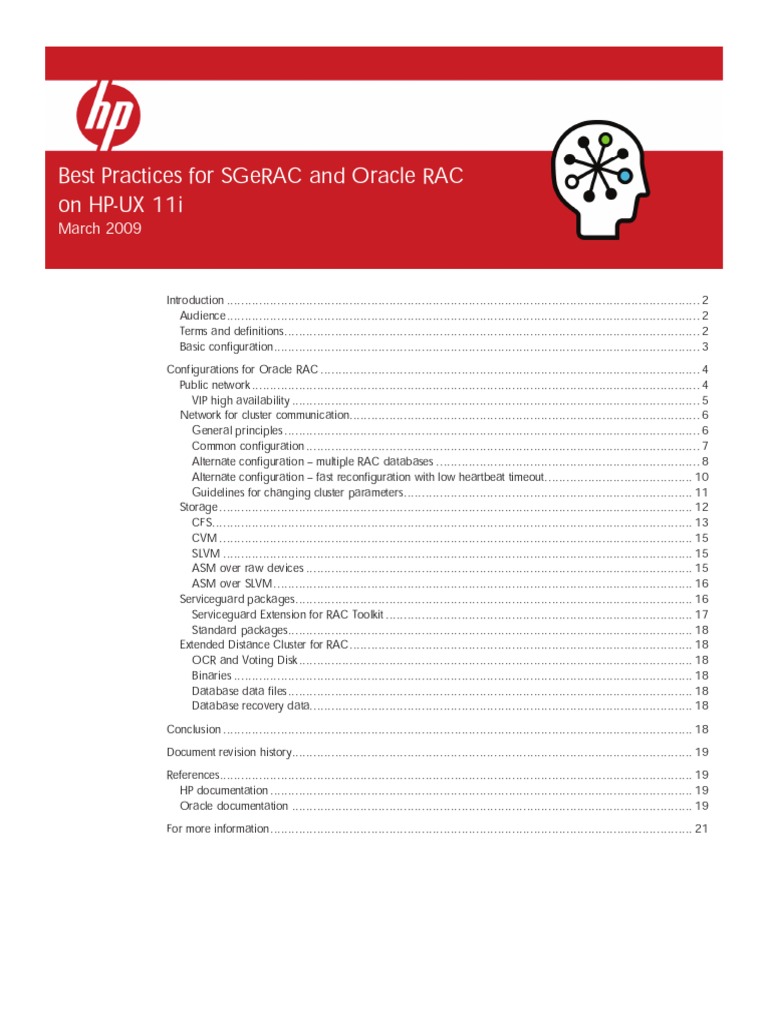 Best Practices For Sgerac And Oracle Rac On Hp Ux 11it Download Free Pdf Oracle Database