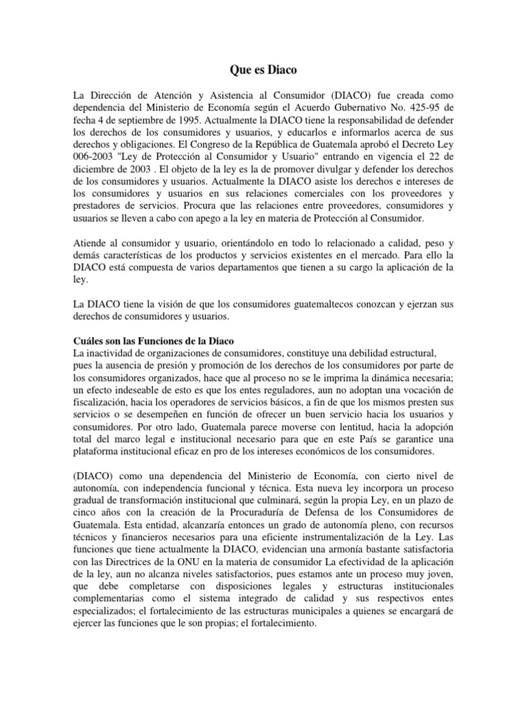 Que Es El Libro Diaco, Derechos y Obligaciones Del Consumidor, Que Es ...