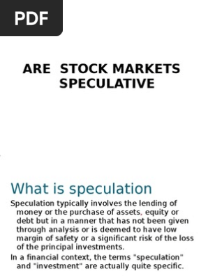 Stock Market Speculation