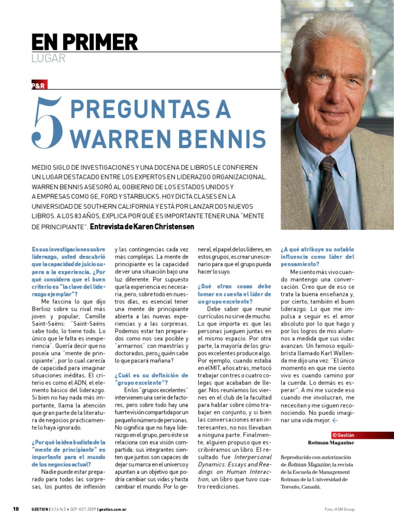 5 preguntas a Warren Bennis.pdf