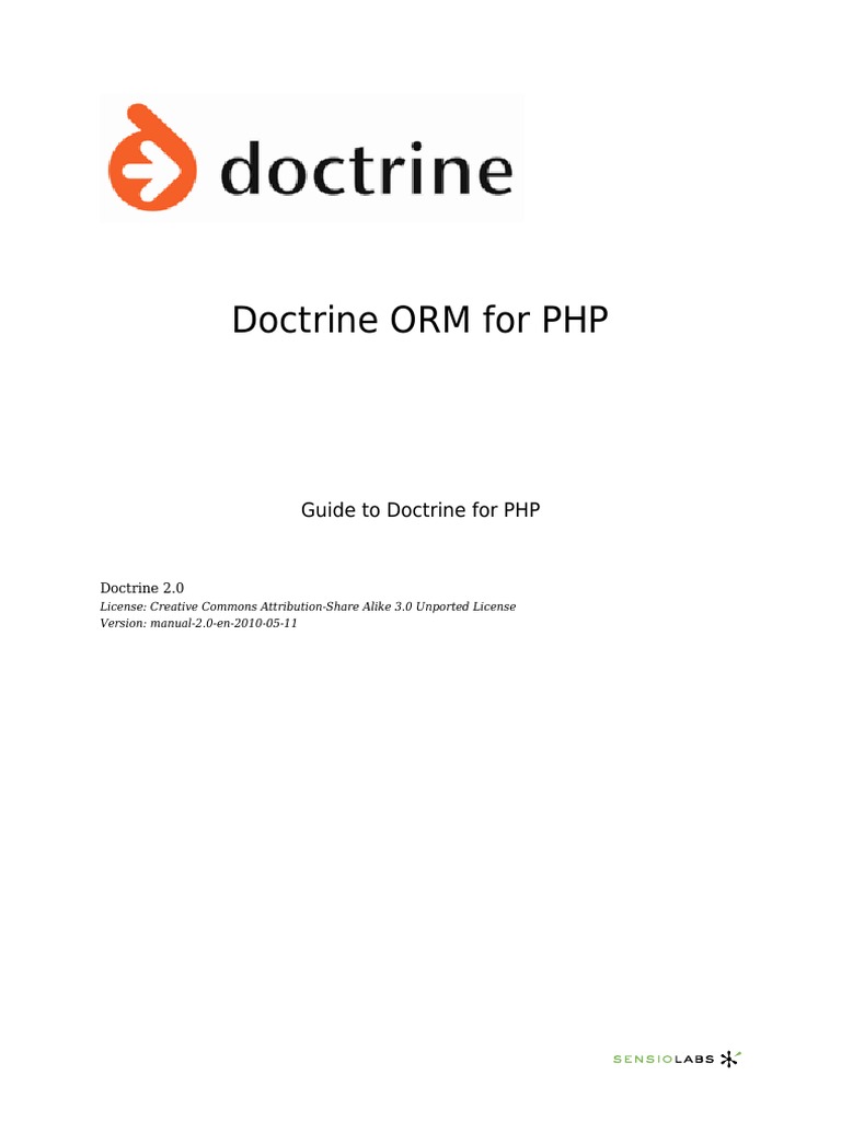 Doctrine ORM For PHP | PDF | Object Relational Mapping | Databases Doctrine ORM For PHP | PDF | Object Relational Mapping | Databases