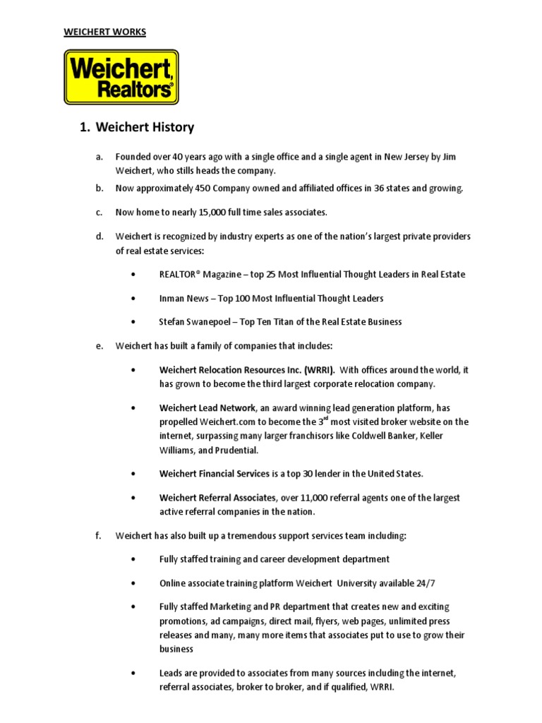Weichert Franchise Tool Kit | PDF | Sales | Direct Marketing
