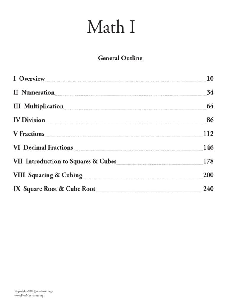 Montessori Album | PDF | Fraction (Mathematics) | Multiplication