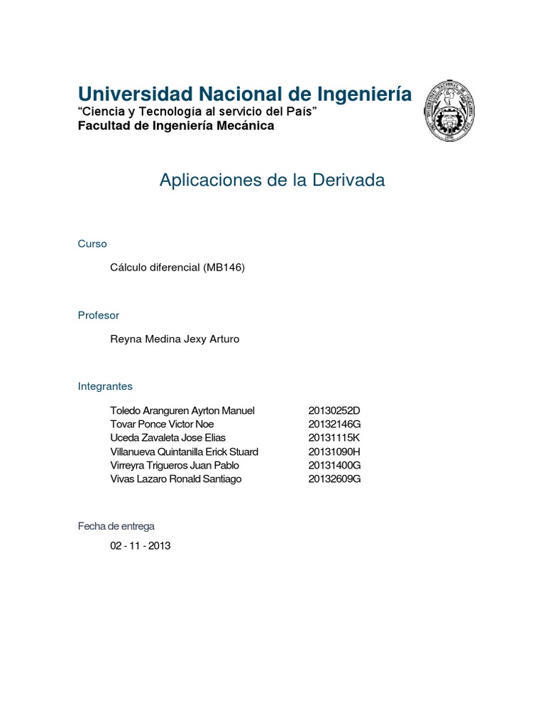 Aplicaciones de La Derivada I | PDF | Función (Matemáticas) | Derivado