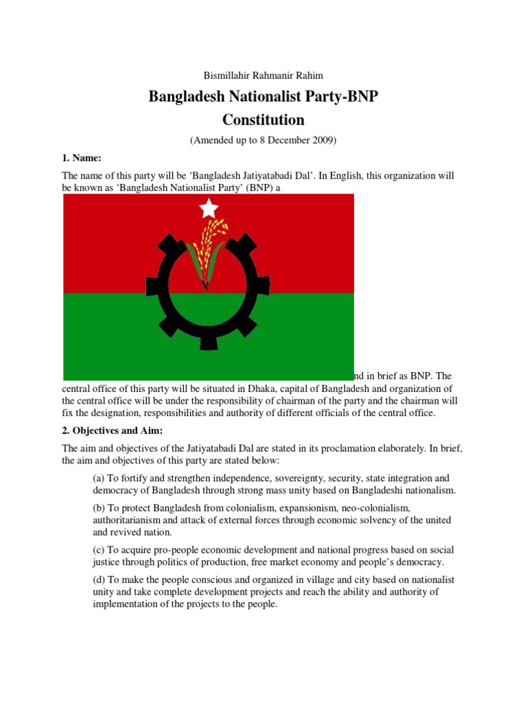 Constitution of BNP | Committee | Politics | Free 30-day Trial | Scribd