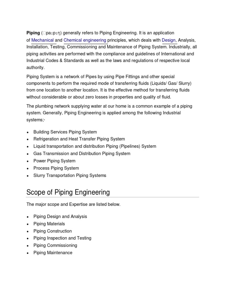 Piping Basics | PDF | Pipe (Fluid Conveyance) | Valve