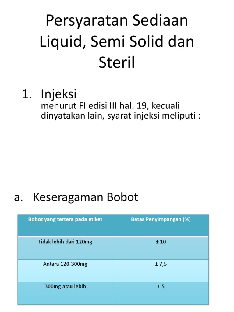 Lanjutan Persyaratan Sediaan Liquid, Semi Solid Dan Steril | PDF | Sains & Matematika