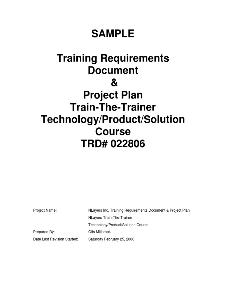 Sample TRD | PDF | Insight | Professional Certification