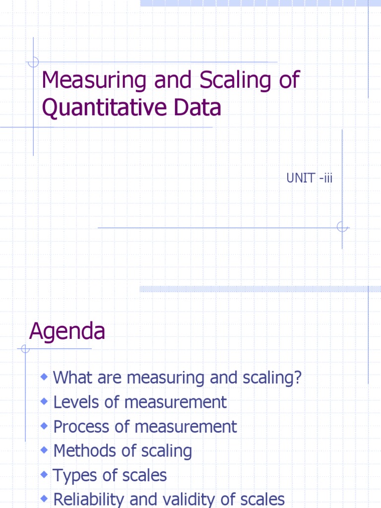 Measuring and Scaling of Quantitative Data: UNIT - III | Descargar gratis PDF | Level Of ...