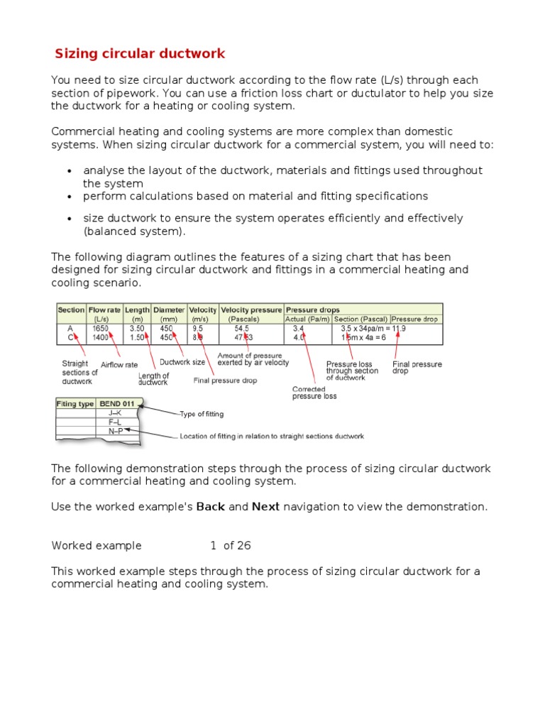 Duct Sizing - Circular Duct | PDF | Duct (Flow) | Velocity