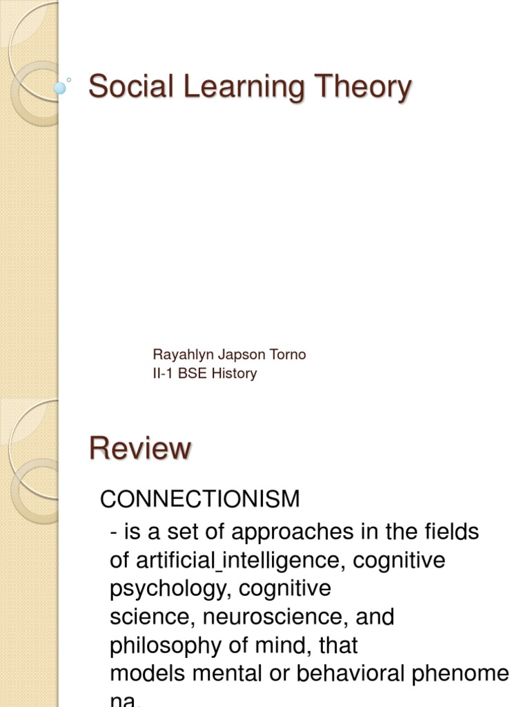 Social Learning Theory | PDF | Neuropsychology | Action (Philosophy)