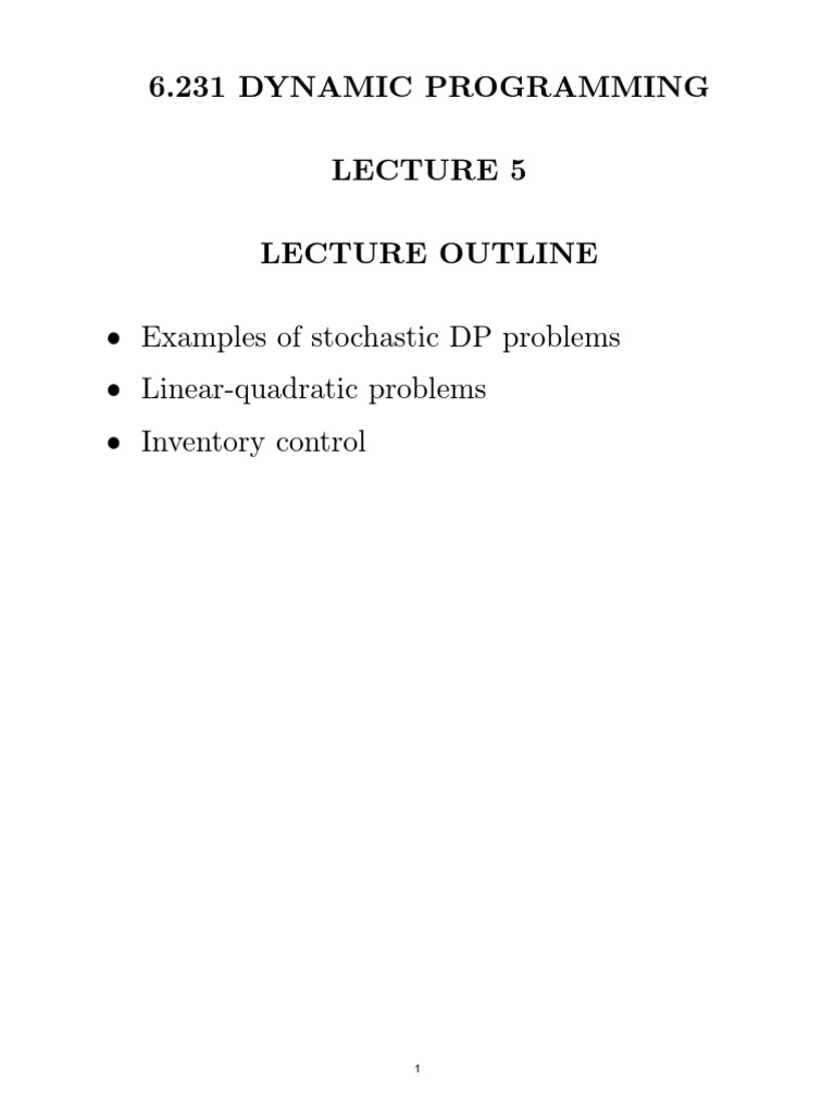 Stochastic DP Problems | Download Free PDF | Linear Algebra | Analysis