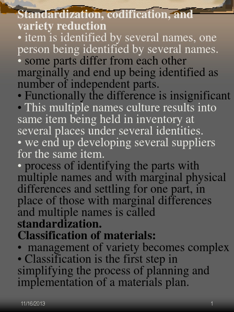 Codification in Materials Management | PDF | Standardization | Inventory