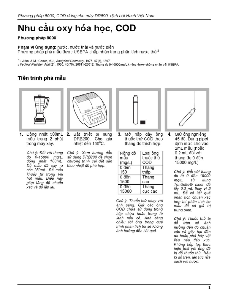 Method 8000-COD-DR890-vn PDF | PDF