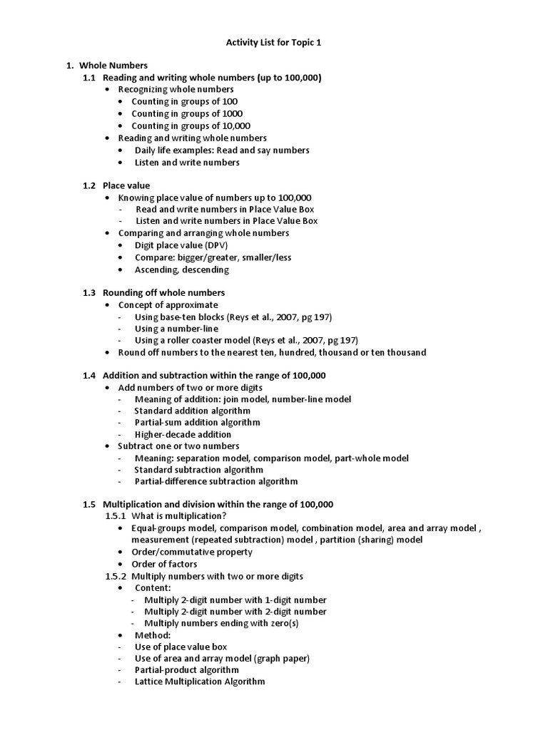 Short Note For Topic 1 - 2 - 3 of OUM | PDF | Fraction (Mathematics) | Multiplication