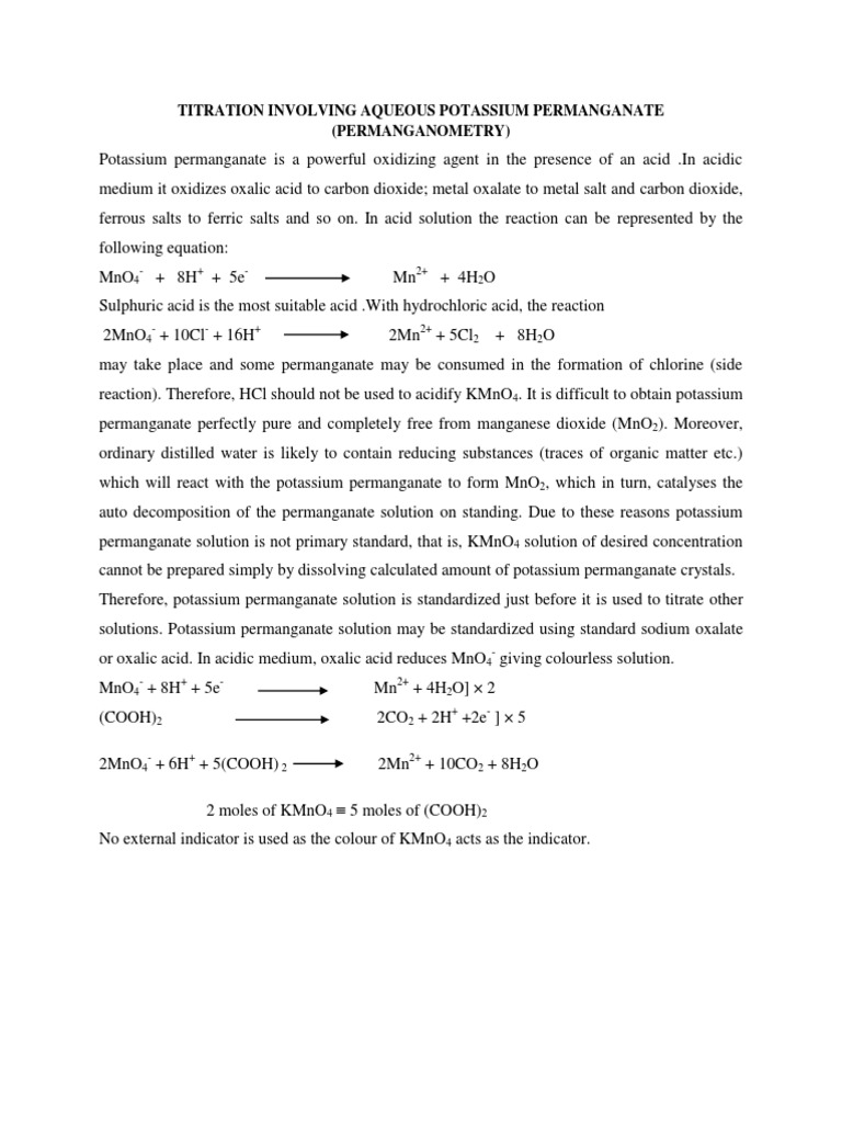 Redox Titration | PDF | Titration | Chemistry