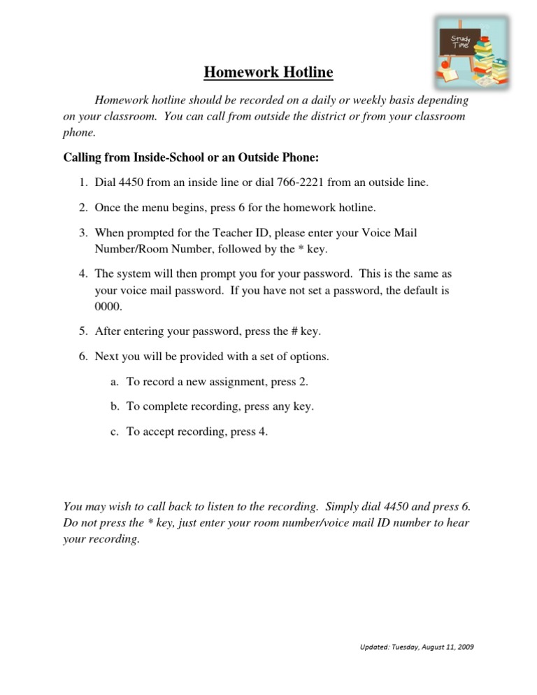 Homework Hotline | PDF | Telephony | Telecommunications