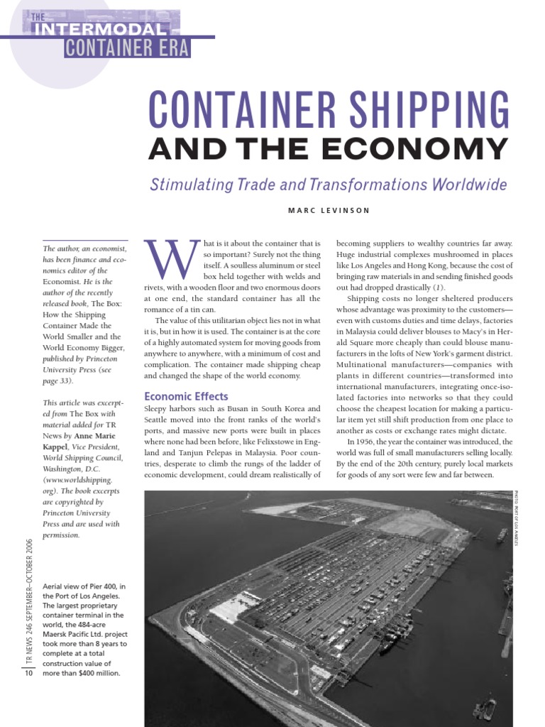 Container Shipping and The Us Economy | PDF | Containerization | Cargo