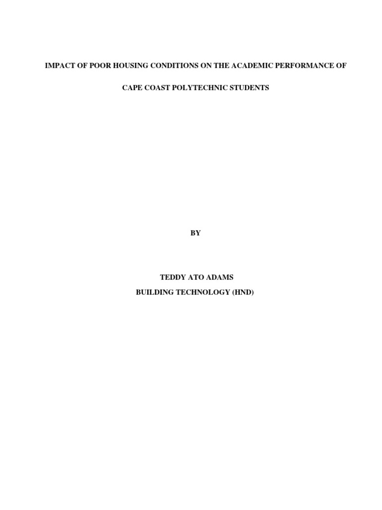Impact of Poor Housing on Student Performance | PDF | Well Being | Air ...