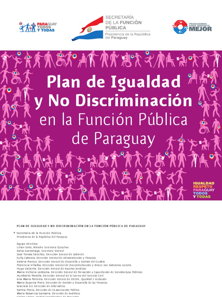 Plan de Igualdad y No Discriminación en La Función Pública Del Paraguay | Descargar gratis PDF ...