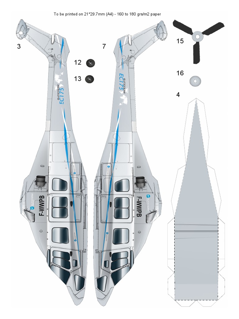 3D Helicopter Papercraft Template | PDF
