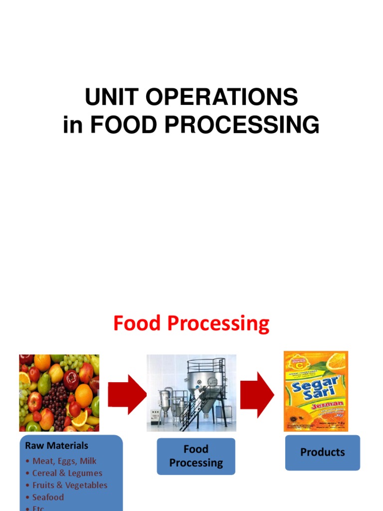 Unit Operations in Food Processing - PTP | Food Processing | Sterilization (Microbiology)
