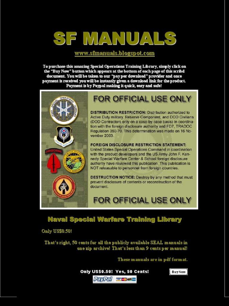 SF Manuals NAVSPECWAR Training Library | PDF | United States Navy Sea ...
