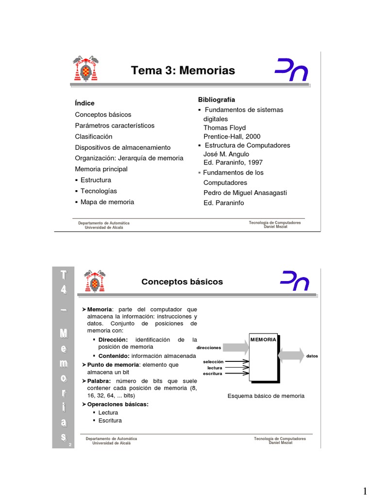 Tema3 Memorias | PDF | Memoria del ordenador | Memoria de acceso aleatorio