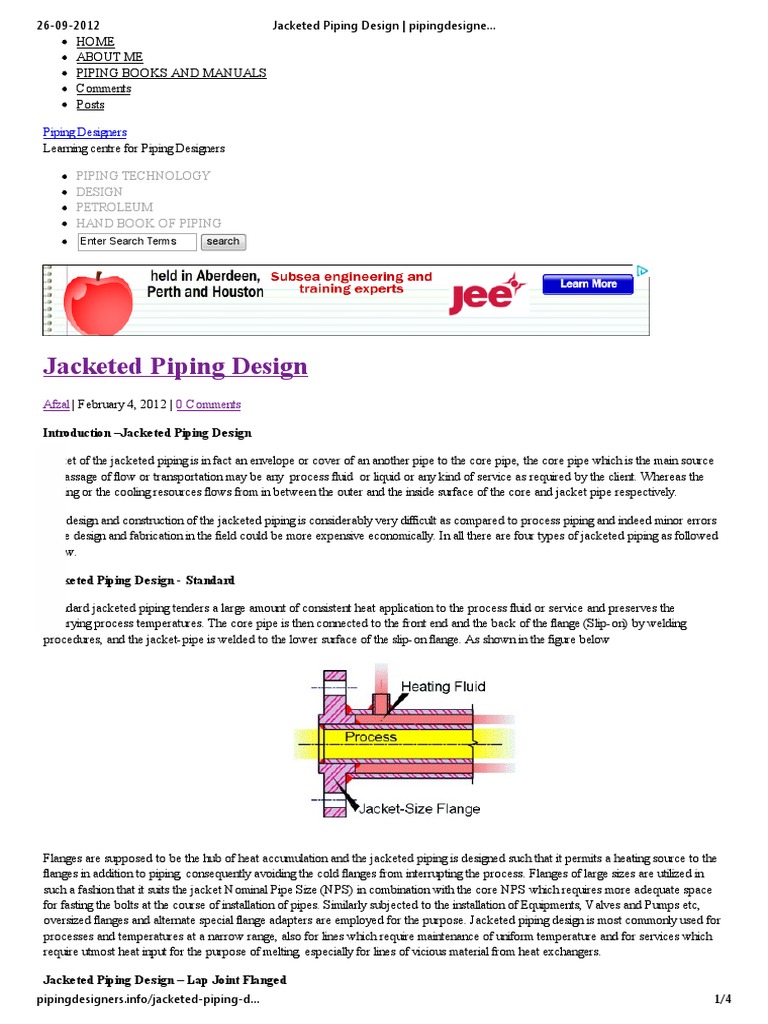 Jacketed Piping Design - Pipingdesigners | PDF | Pipe (Fluid Conveyance ...