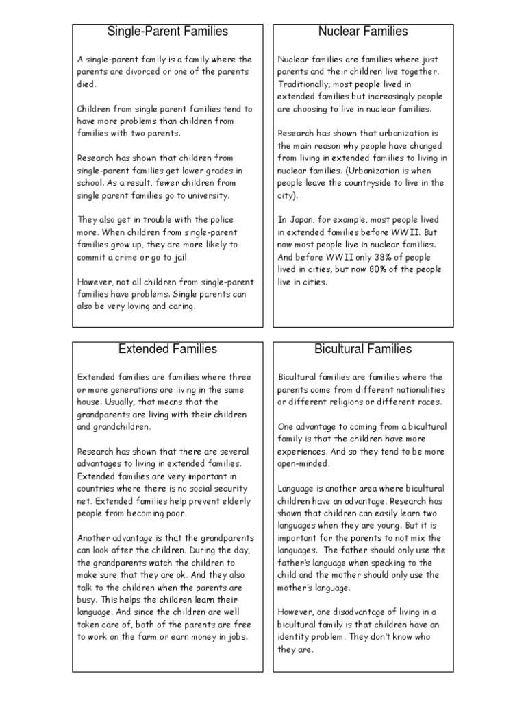Single-Parent Families Nuclear Families | PDF | Single Parent | Family