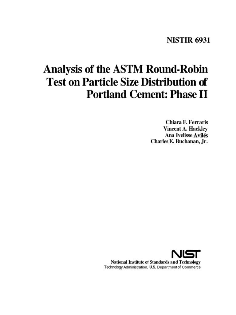Analysis The ASTM Round-Robin Test On Particle Size Distribution ...