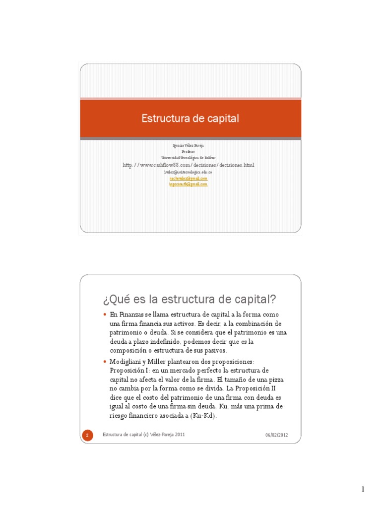 4 Estructura Optima de Capital | PDF | Deuda | Compartir (Finanzas)