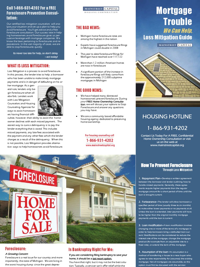 Loss Mitigation Flyer | PDF | Loss Mitigation | Foreclosure