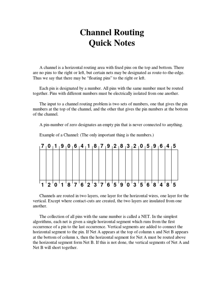 Channel Routing Quick Notes | PDF | Vertex (Graph Theory) | Areas Of ...